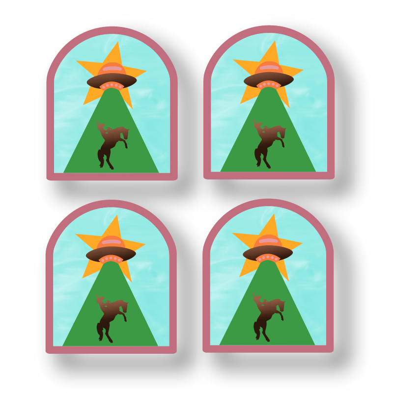 MindFlowers: Beam Me Up Acrylic Drink Coasters