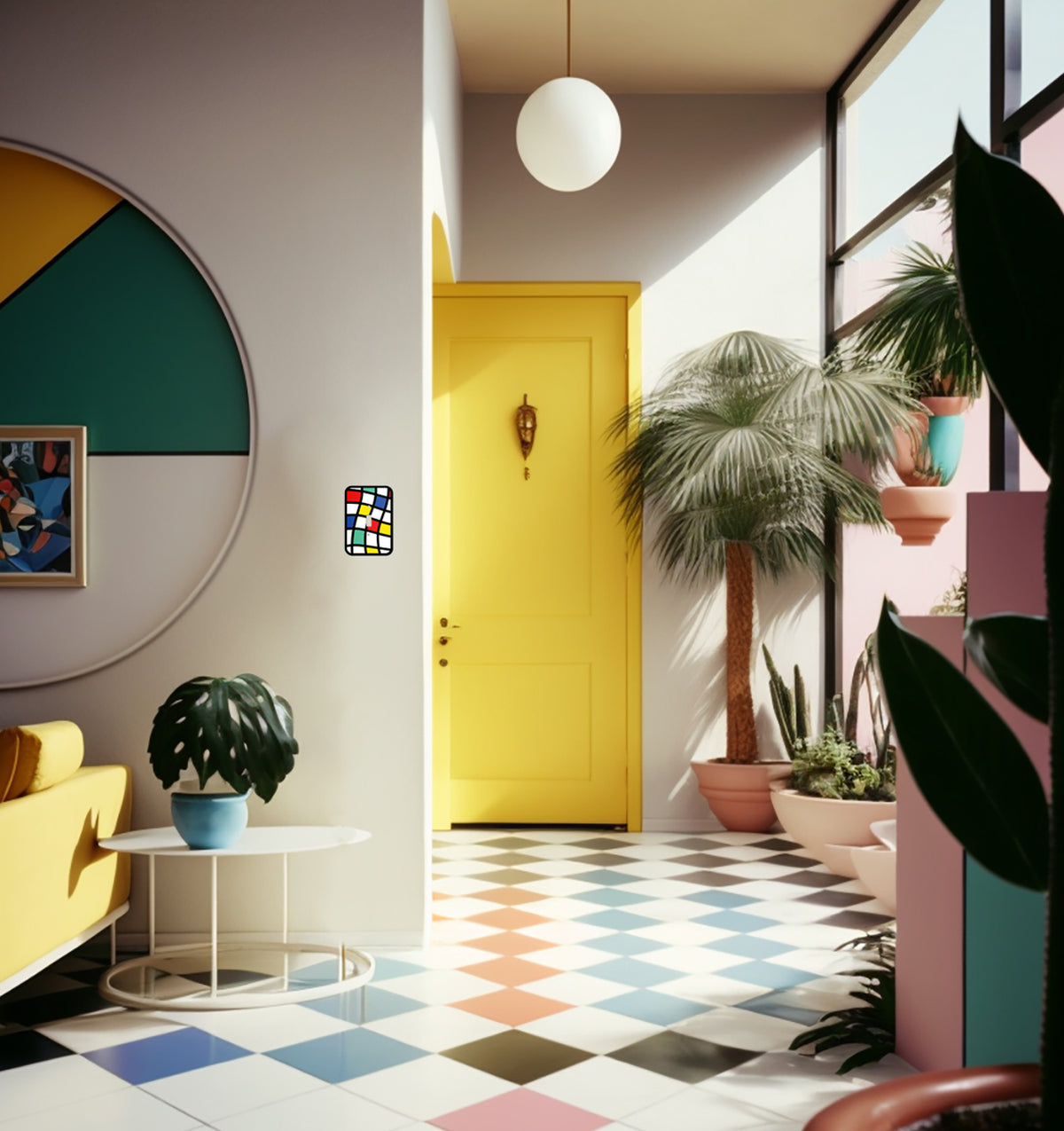 MindFlowers: Wavy Checkered Light Switch Cover