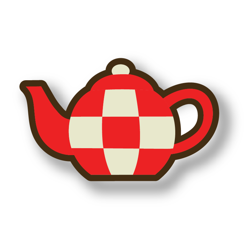 MindFlowers: Checkered Teapot Wall Art