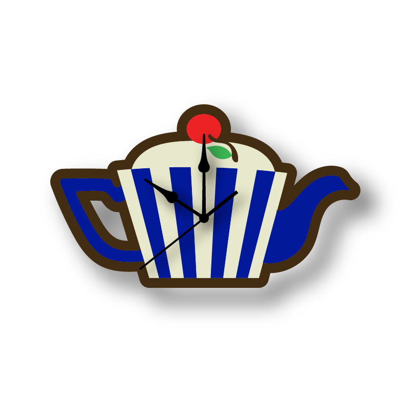 MindFlowers: Striped Teapot Wall Clock